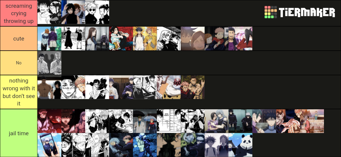jjk ships (manga) Tier List (Community Rankings) - TierMaker