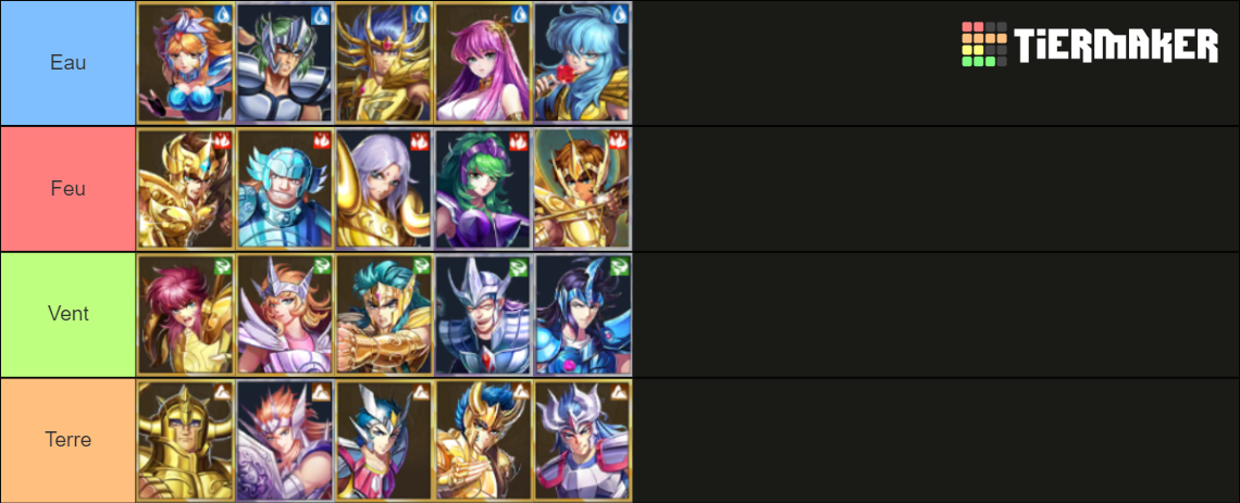 Saint Seiya - Legend of Justice Tier List (Community Rankings) - TierMaker