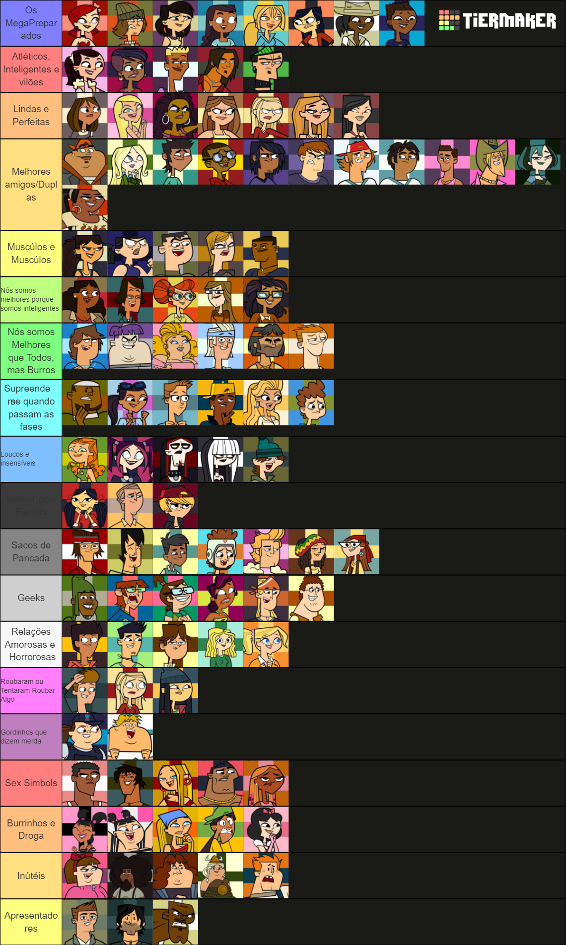 total drama characters(103) Tier List (Community Rankings) - TierMaker