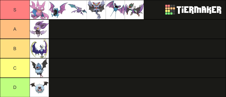 Gen 1-8 Bat Pokemon Tier List (Community Rankings) - TierMaker