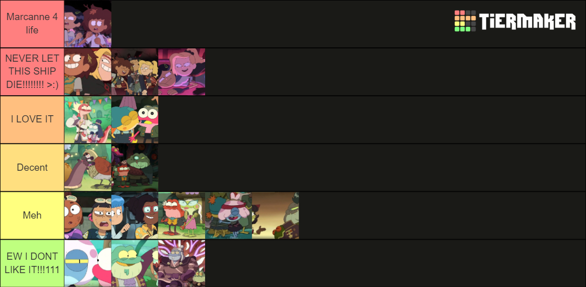 Amphibia ships Tier List (Community Rankings) - TierMaker