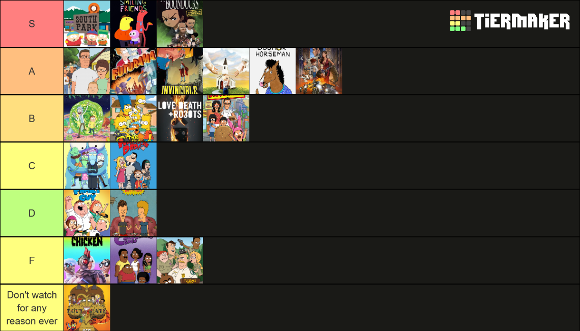 Adult Animated TV-Shows Tier List (Community Rankings) - TierMaker