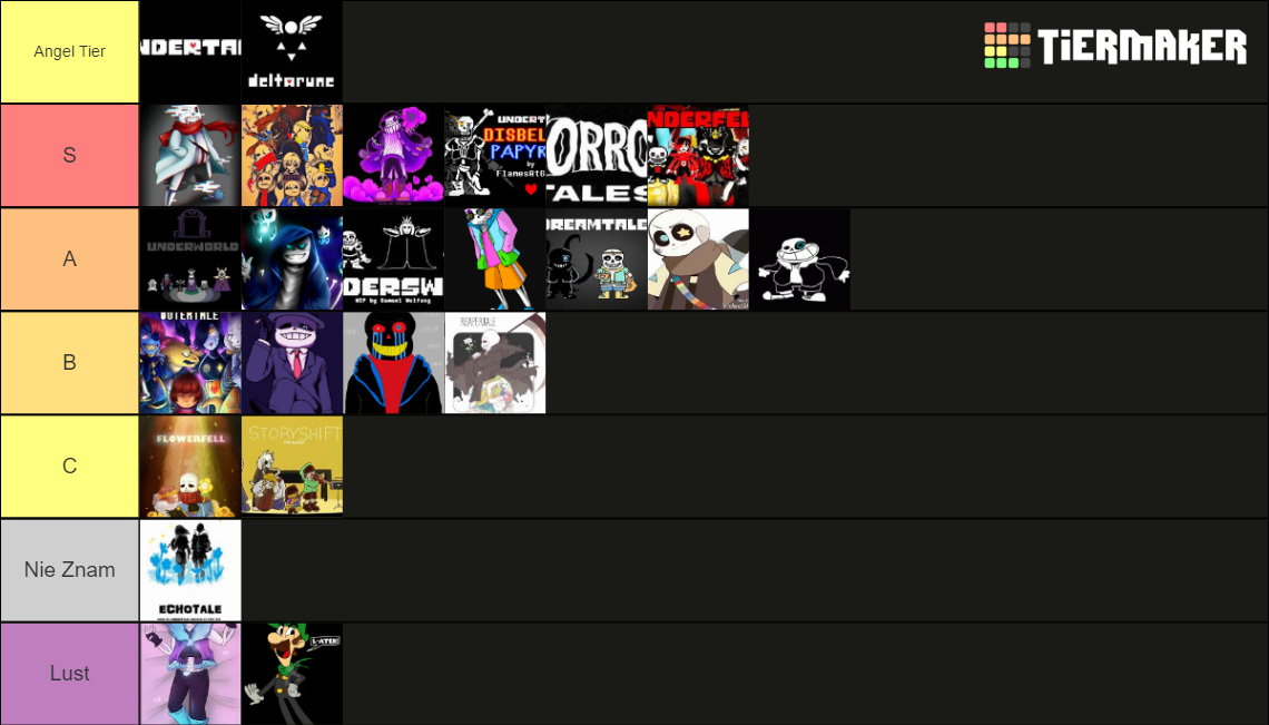Undertale AU Tierlist Tier List (Community Rankings) - TierMaker