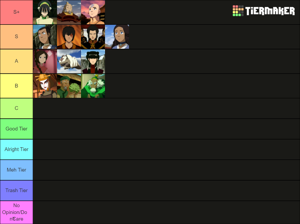 Ranking all Avatar: The Last Airbender Characters Tier List (Community Rankings) - TierMaker