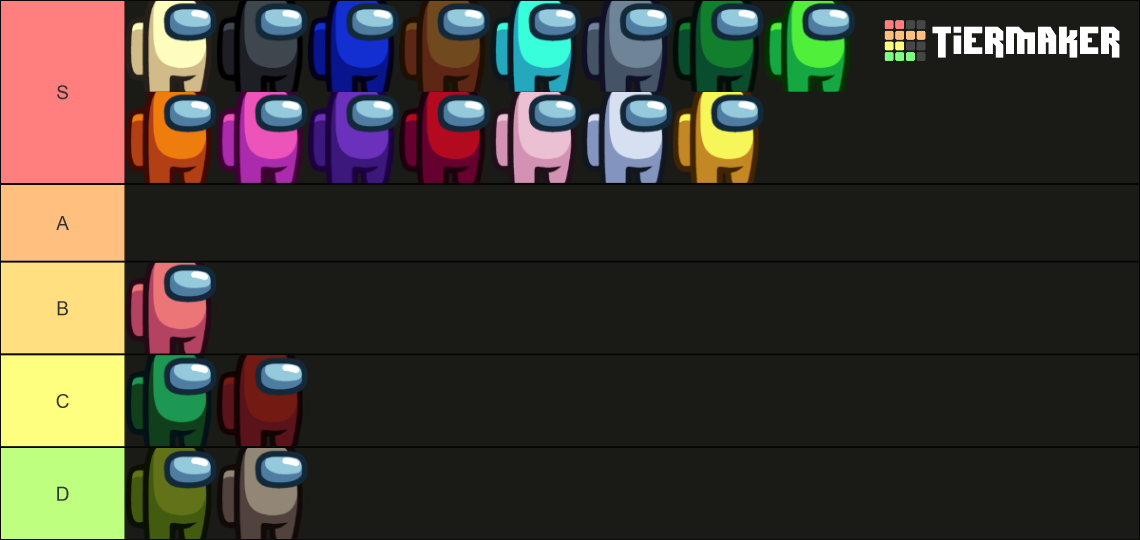 Among Us Colors Tier List (Community Rankings) - TierMaker