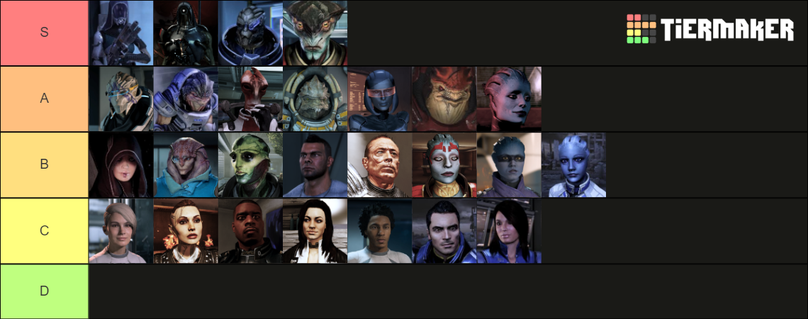 All Mass Effect Squadmates Tier List (Community Rankings) - TierMaker
