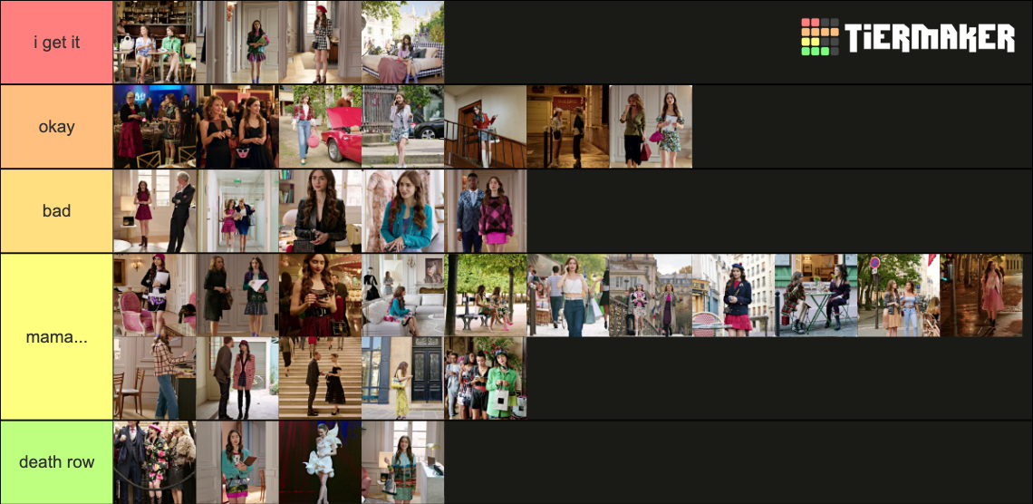 emily in paris outfit tierlist Tier List (Community Rankings) - TierMaker