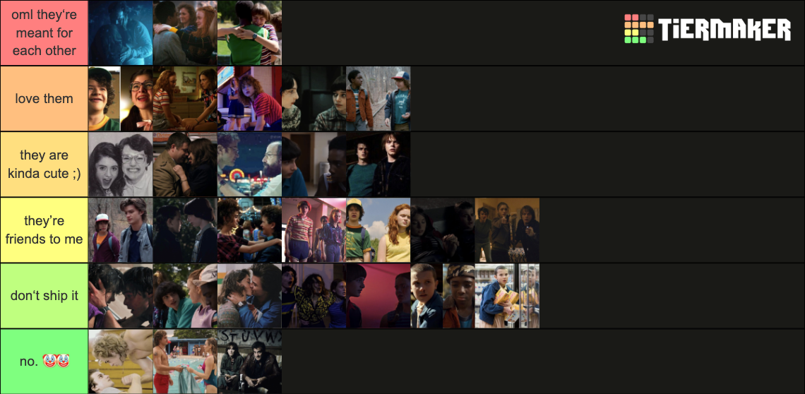 stranger things ultimate ship ranking! Tier List (Community Rankings ...