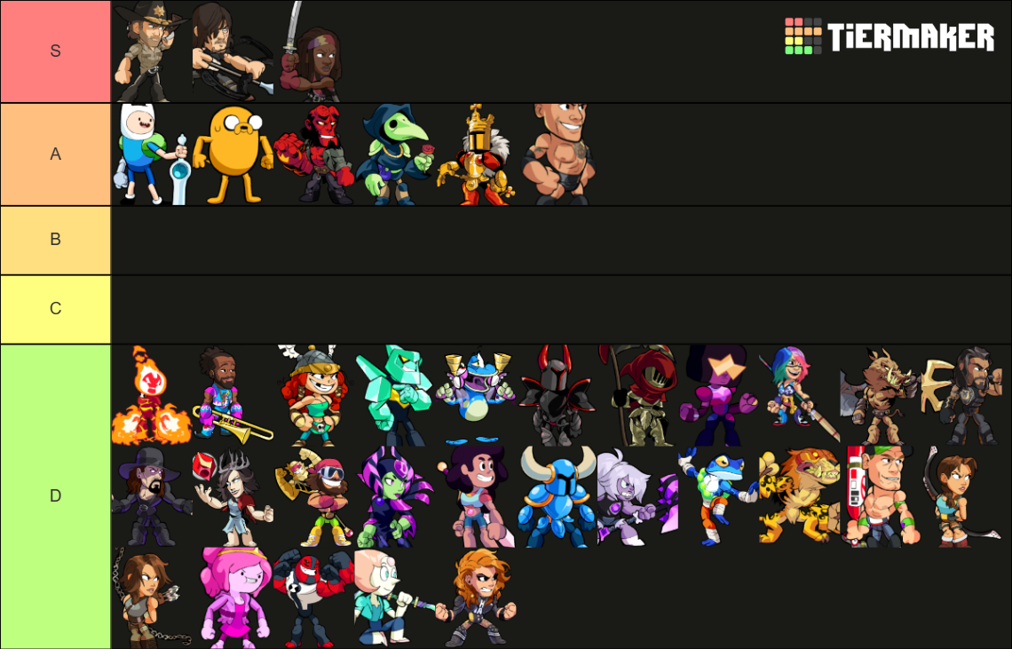 Brawlhalla crossover skins Tier List (Community Rankings) - TierMaker