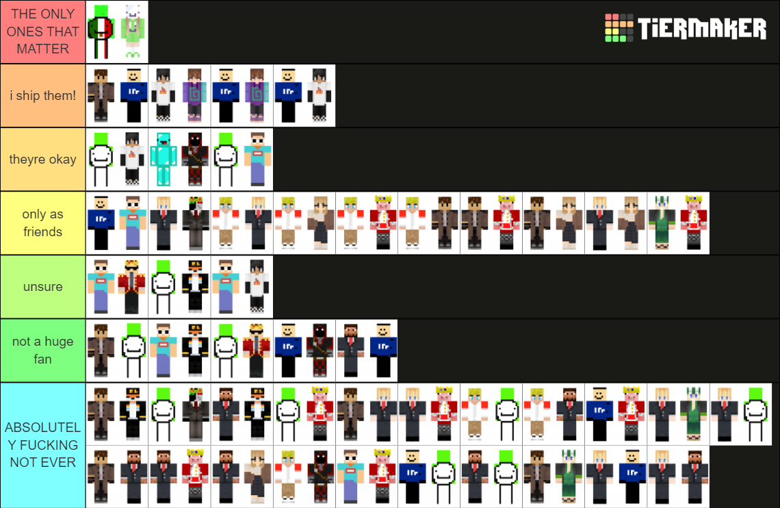 dsmp ships Tier List (Community Rankings) - TierMaker