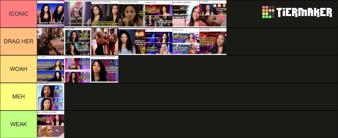 Bad Girls Club Fights Rater Tier List (Community Rankings) - TierMaker