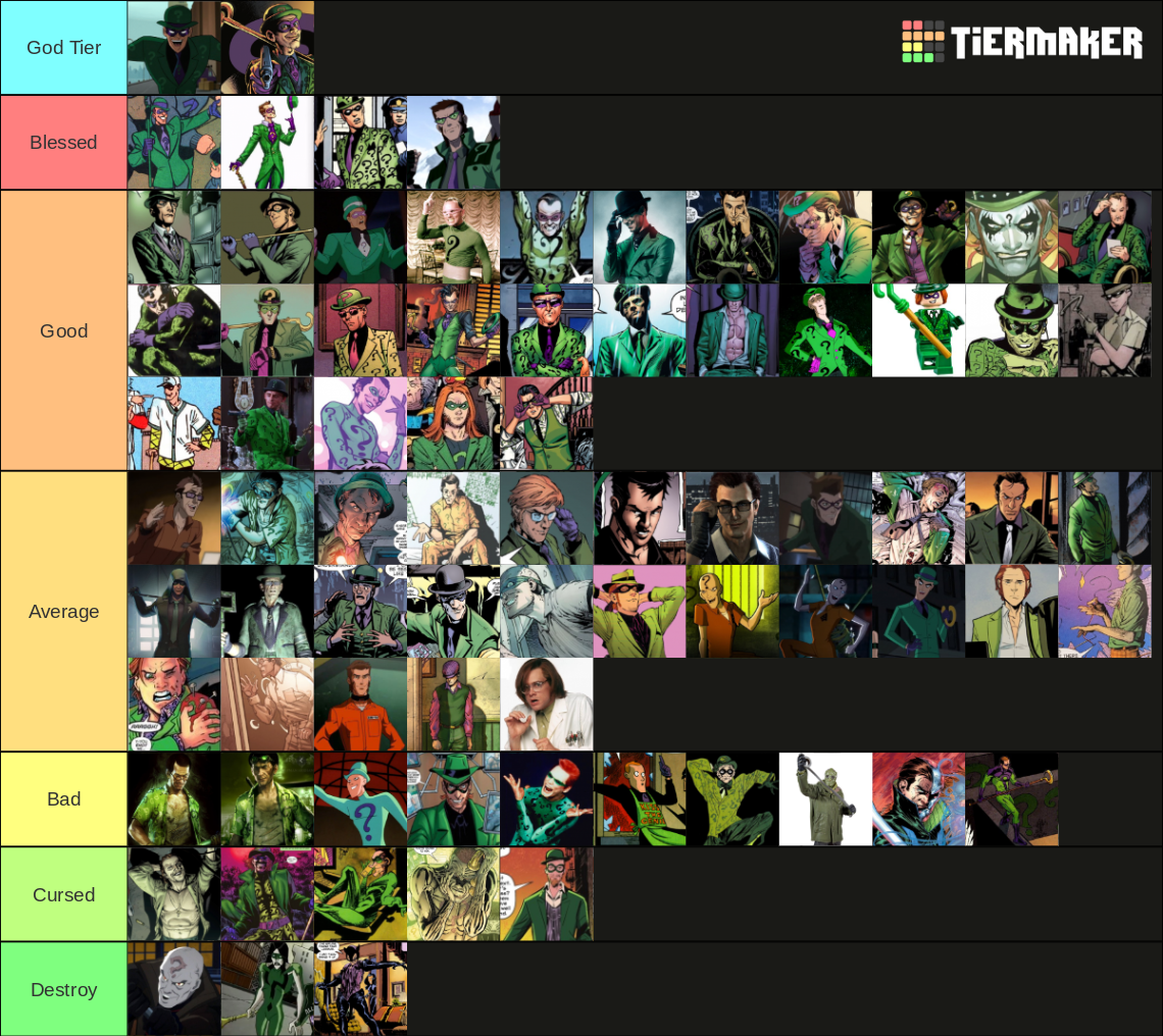 Riddler Designs Tier List (Community Rankings) - TierMaker