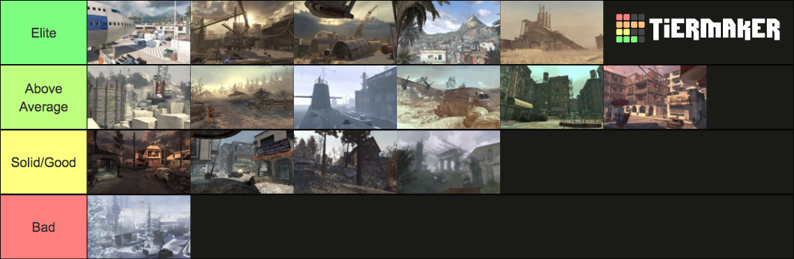 Modern Warfare 2 multiplayer maps (No DLCs) Tier List (Community ...
