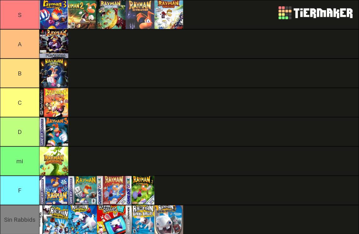 Rayman Games (1995-2019) Tier List (Community Rankings) - TierMaker