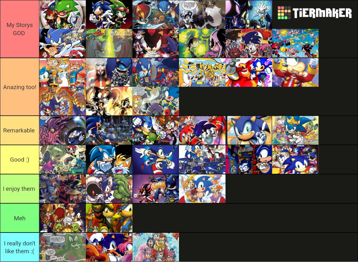 Archie Sonic Original Continuity Sagas Tier List (Community Rankings) - TierMaker