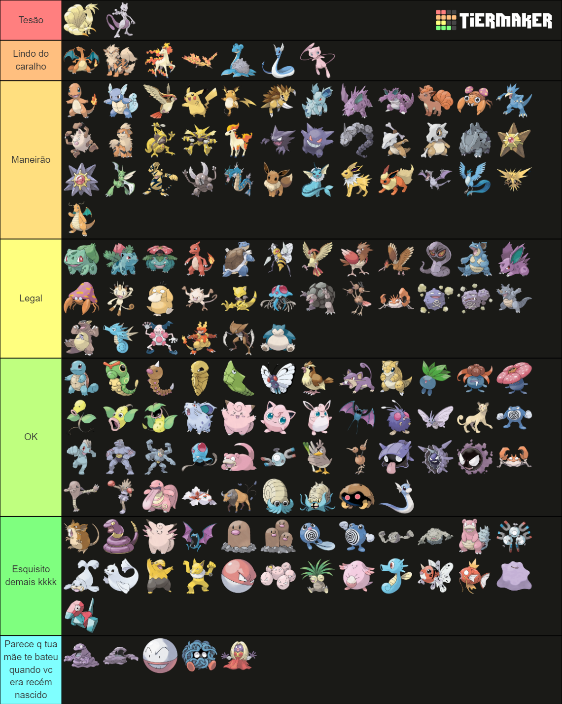 Original 151 Pokemon Tier List (Community Rankings) - TierMaker