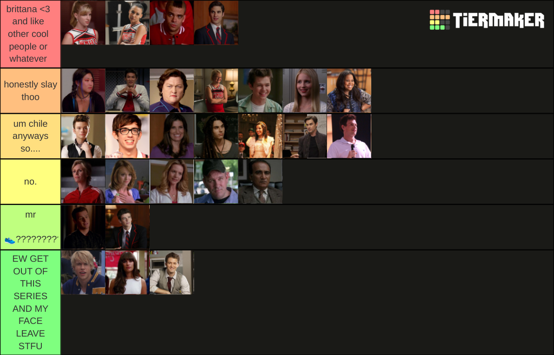 glee characters (season 3) Tier List (Community Rankings) - TierMaker