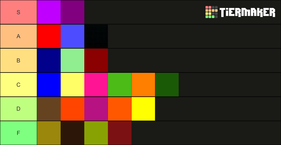 color Tier List (Community Rankings) - TierMaker