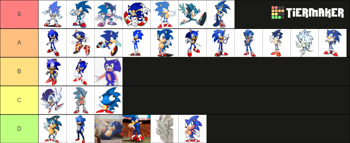 Sonic Designs Tier List (Community Rankings) - TierMaker
