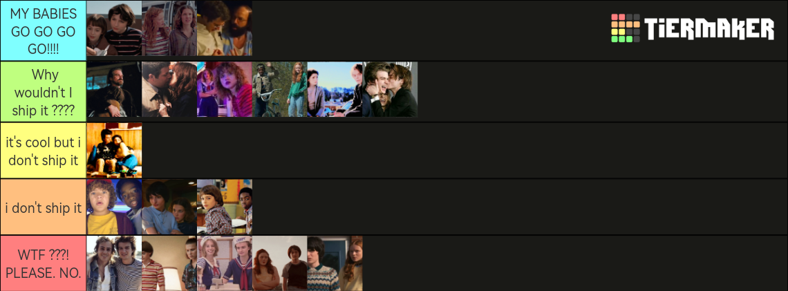stranger things ships Tier List (Community Rankings) - TierMaker