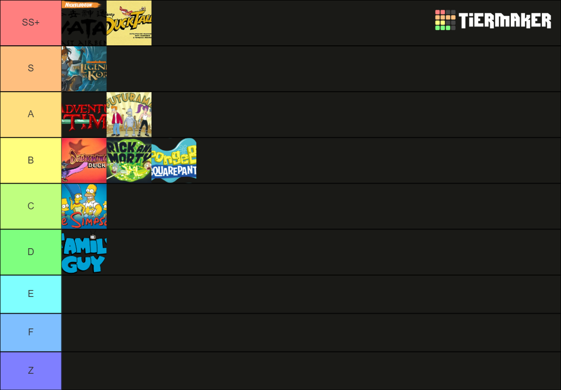 75 Greatest Cartoons Tier List (Community Rankings) - TierMaker