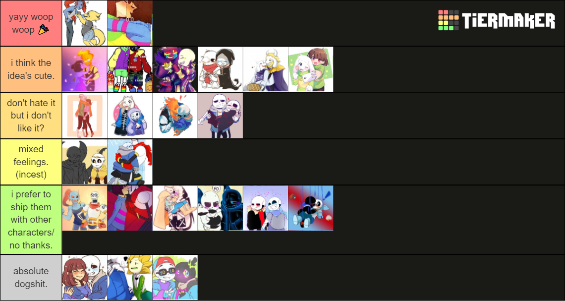 Undertale Ships Tier List (Community Rankings) - TierMaker
