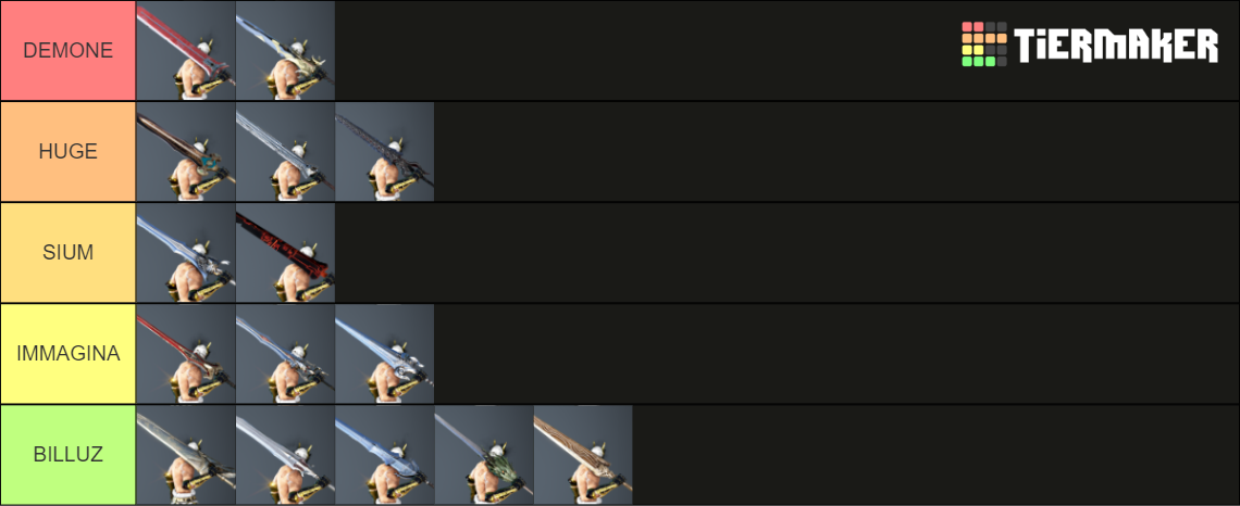 BDO WARRIOR GREATSWORDS Tier List (Community Rankings) - TierMaker