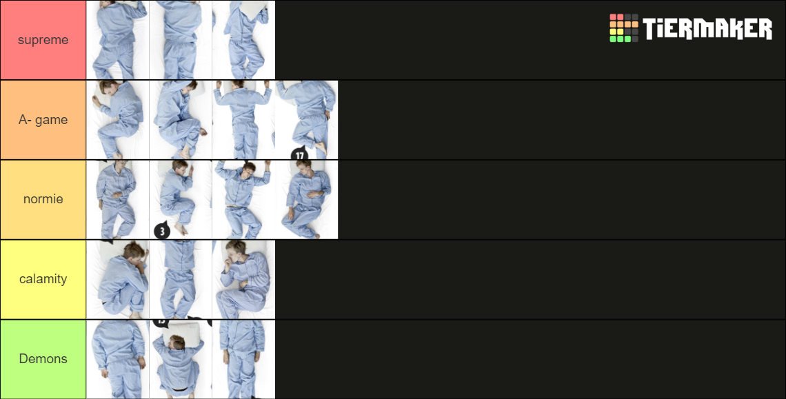 sleeping position Tier List (Community Rankings) - TierMaker