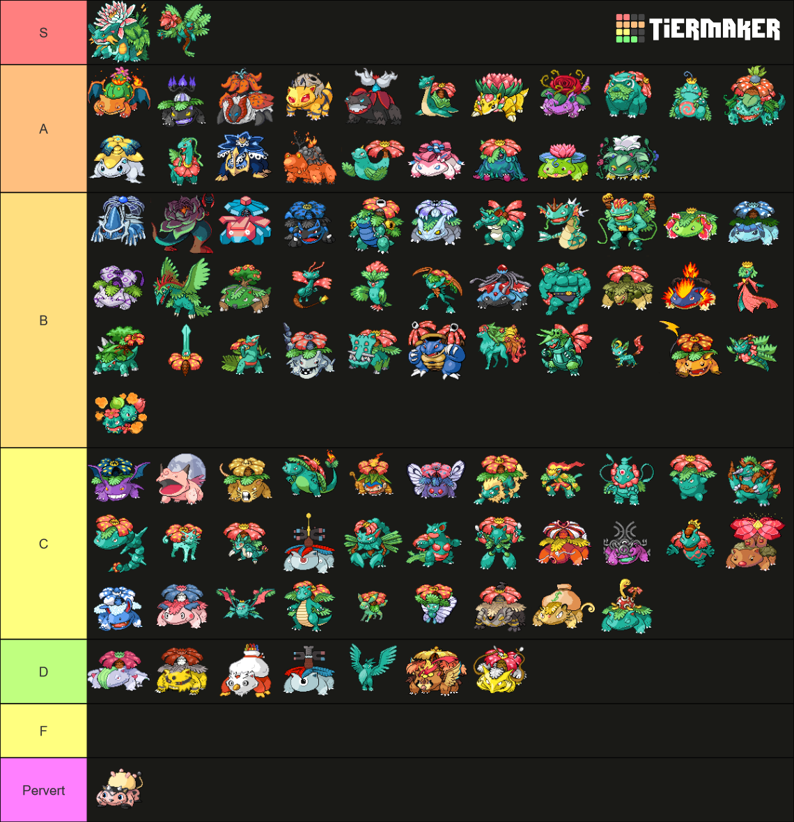Pokémon Infinite Fusion Venusaur Fusions Tier List Community Rankings Tiermaker