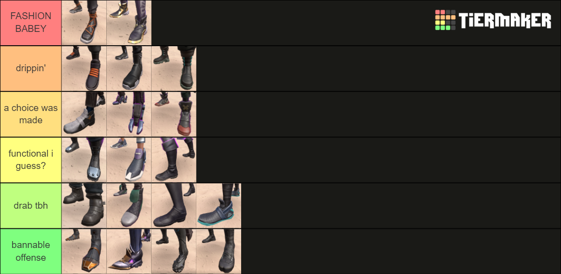 VALORANT Shoes Tier List (Community Rankings) - TierMaker