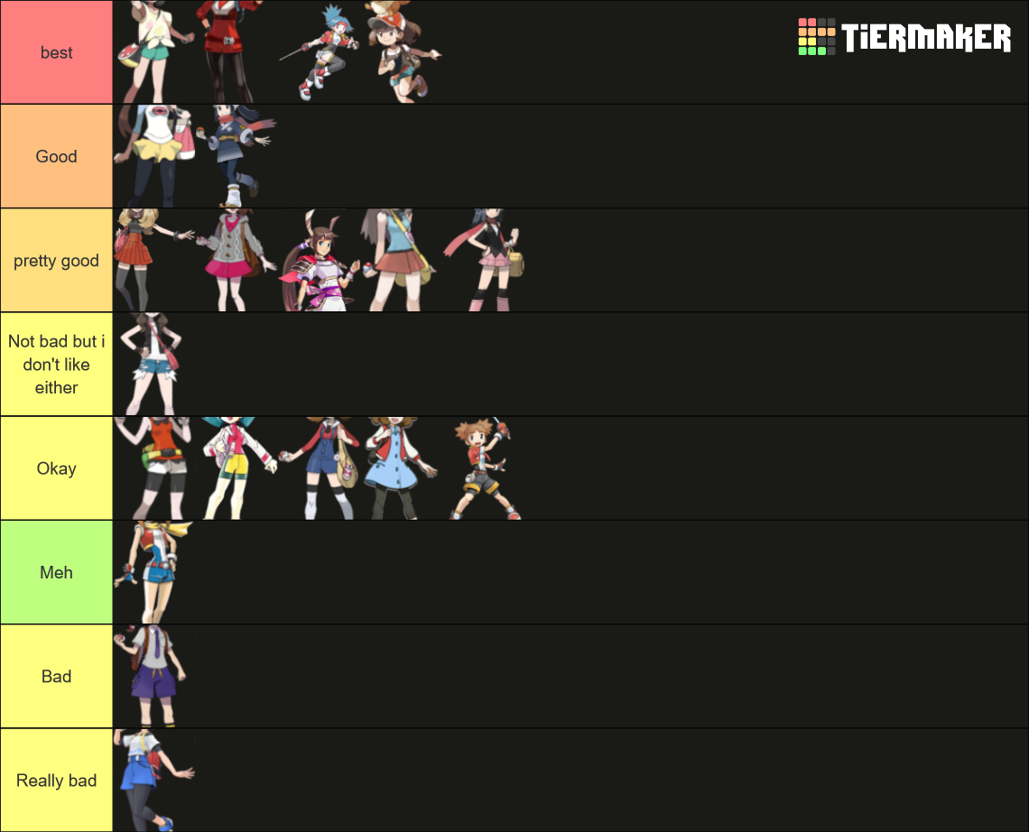 Pokemon female mc Tier List (Community Rankings) - TierMaker