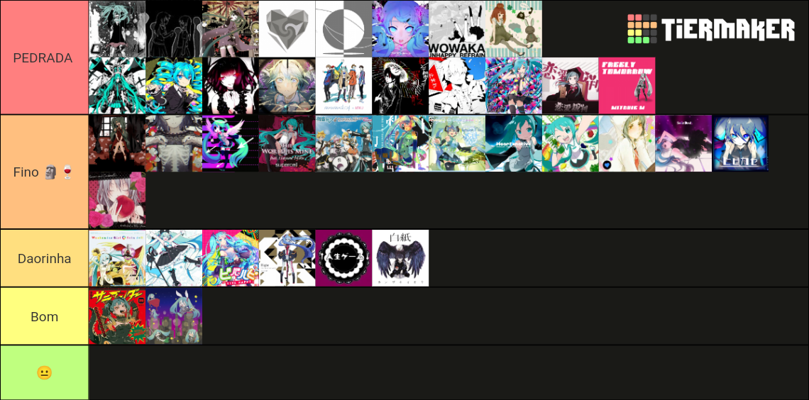 Hatsune Miku Song Tiers 1 Tier List (Community Rankings) - TierMaker