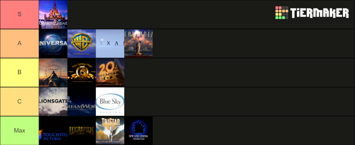 Movie studio logos Tier List (Community Rankings) - TierMaker
