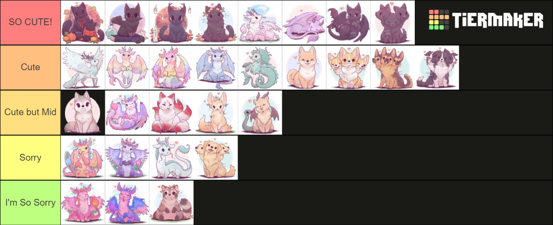 Cute Animal Drawings Tier List (Community Rankings) - TierMaker