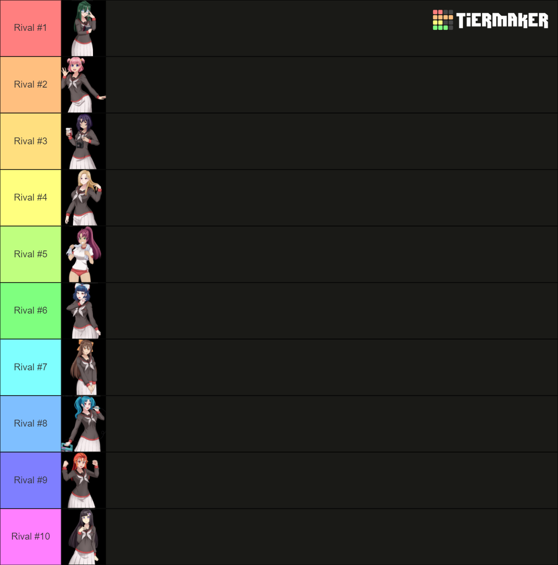 Yandere Simulator Rival Counterparts 1980s And 202x Tier List