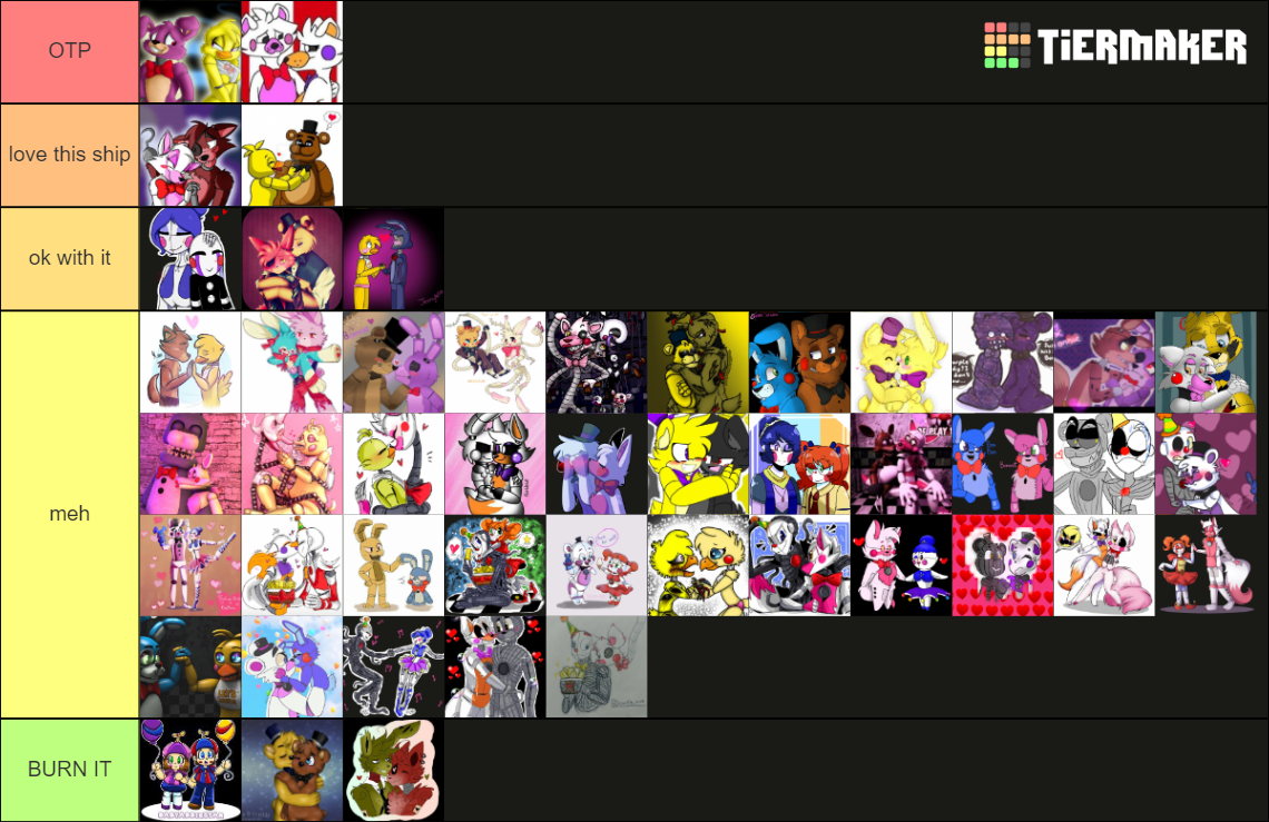 Fnaf ships Tier List (Community Rankings) - TierMaker