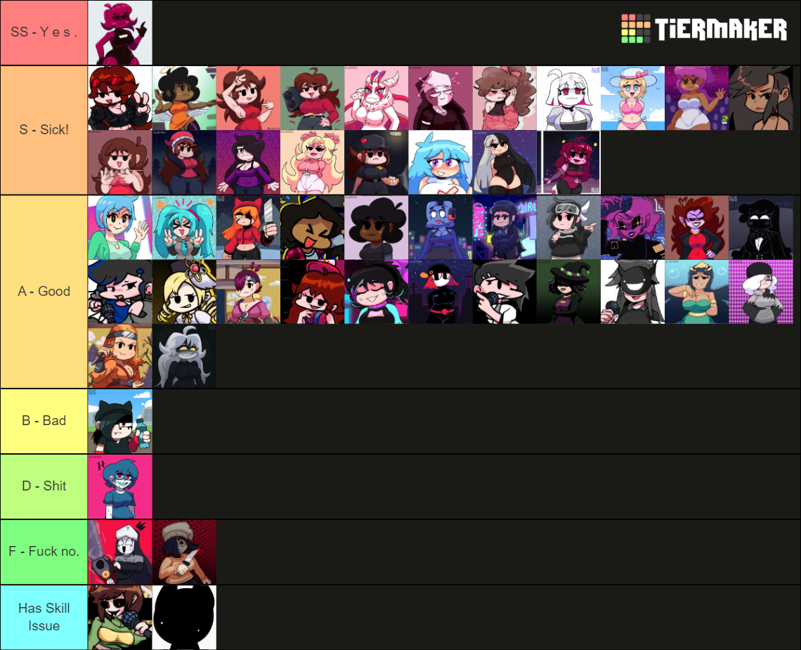 Who's the hottest FNF Girl? Tier List (Community Rankings) - TierMaker