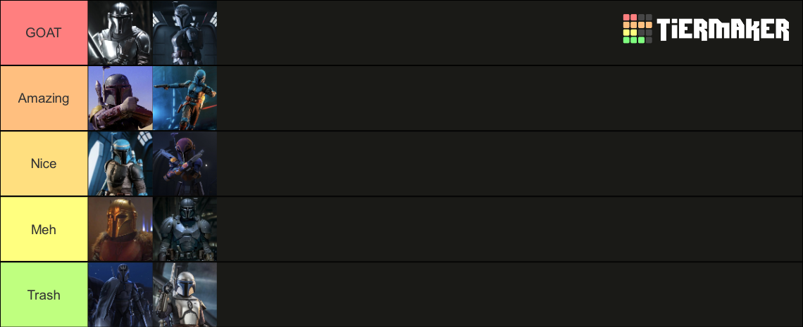 Mandalorians Tier List (Community Rankings) - TierMaker