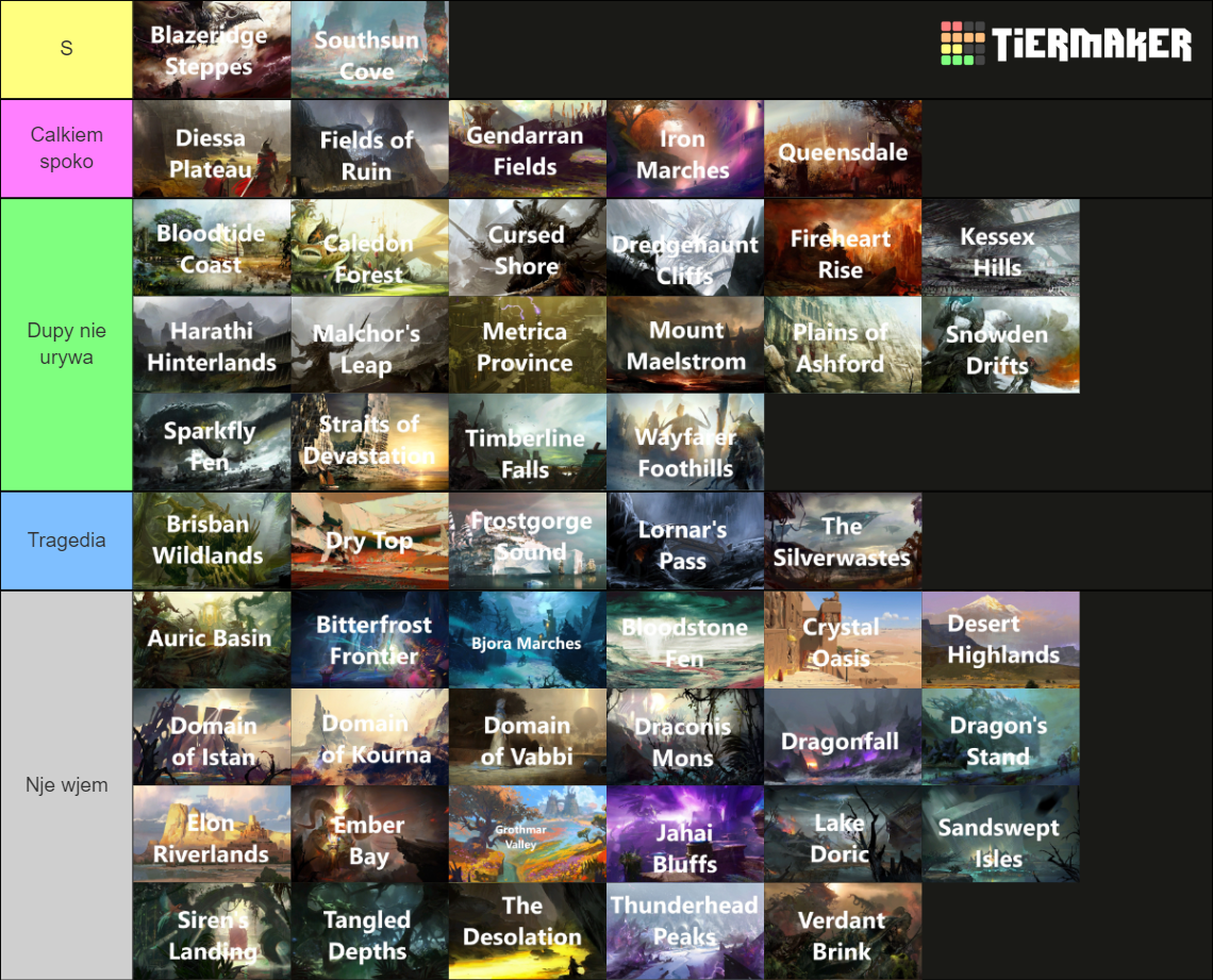Guild Wars 2 Zones Tier List (Community Rankings) - TierMaker