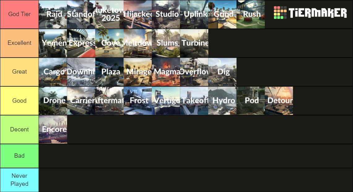 Call of Duty Black Ops II Multiplayer Maps (with DLC) Tier List ...