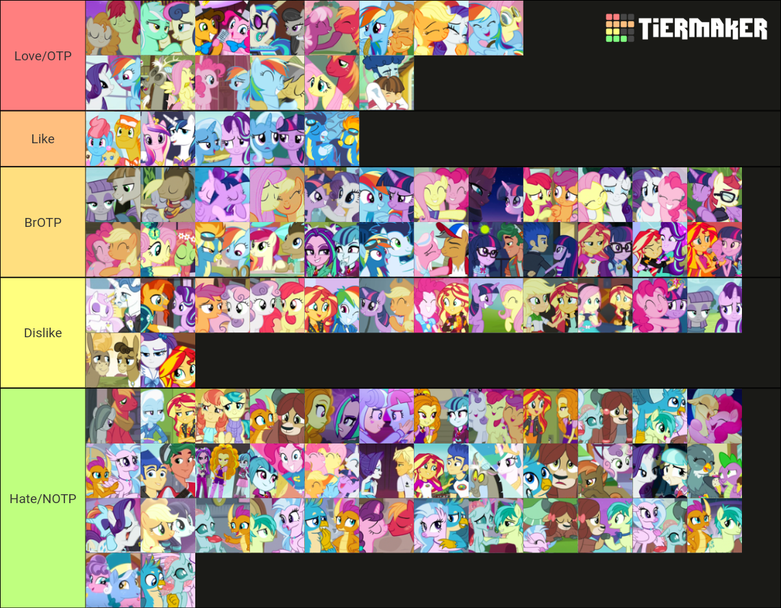 MLP:FiM/Equestria Girls Ships Tier List (Community Rankings) - TierMaker