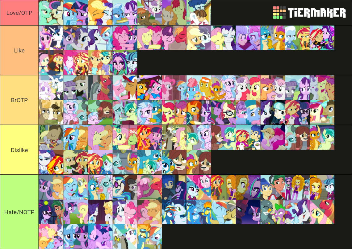 MLP:FiM/Equestria Girls Ships Tier List (Community Rankings) - TierMaker