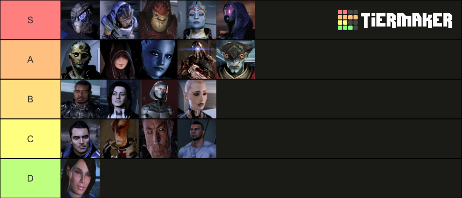 Mass Effect Squadmates Tier List (Community Rankings) - TierMaker