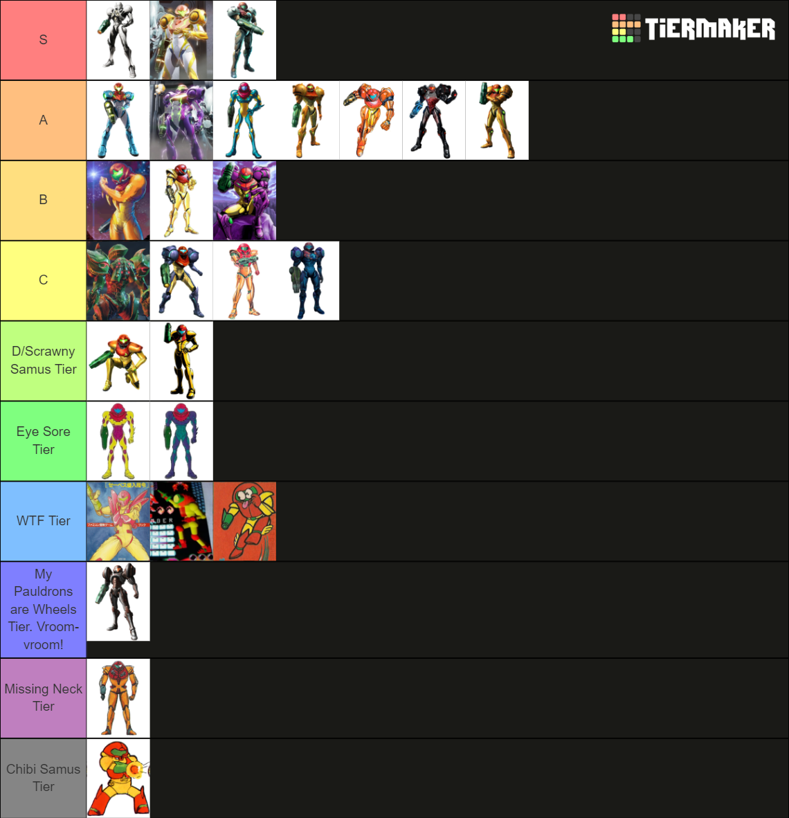[Metroid] Every Samus power suit design so far Tier List (Community ...