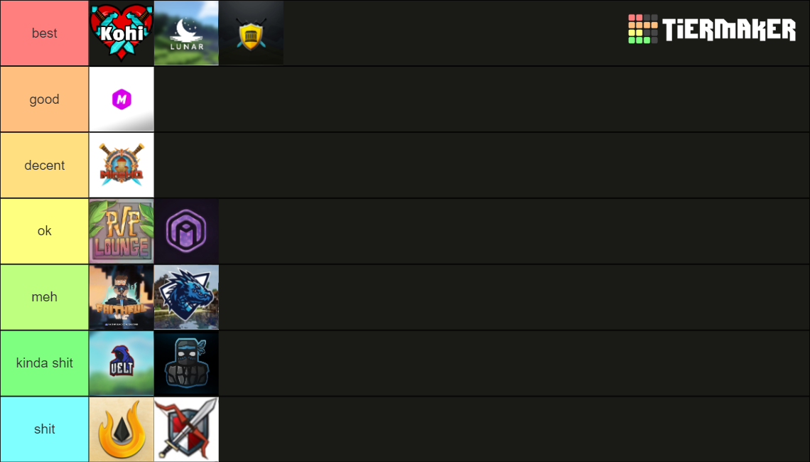 Best PotPvP Servers All Time Tier List (Community Rankings) - TierMaker
