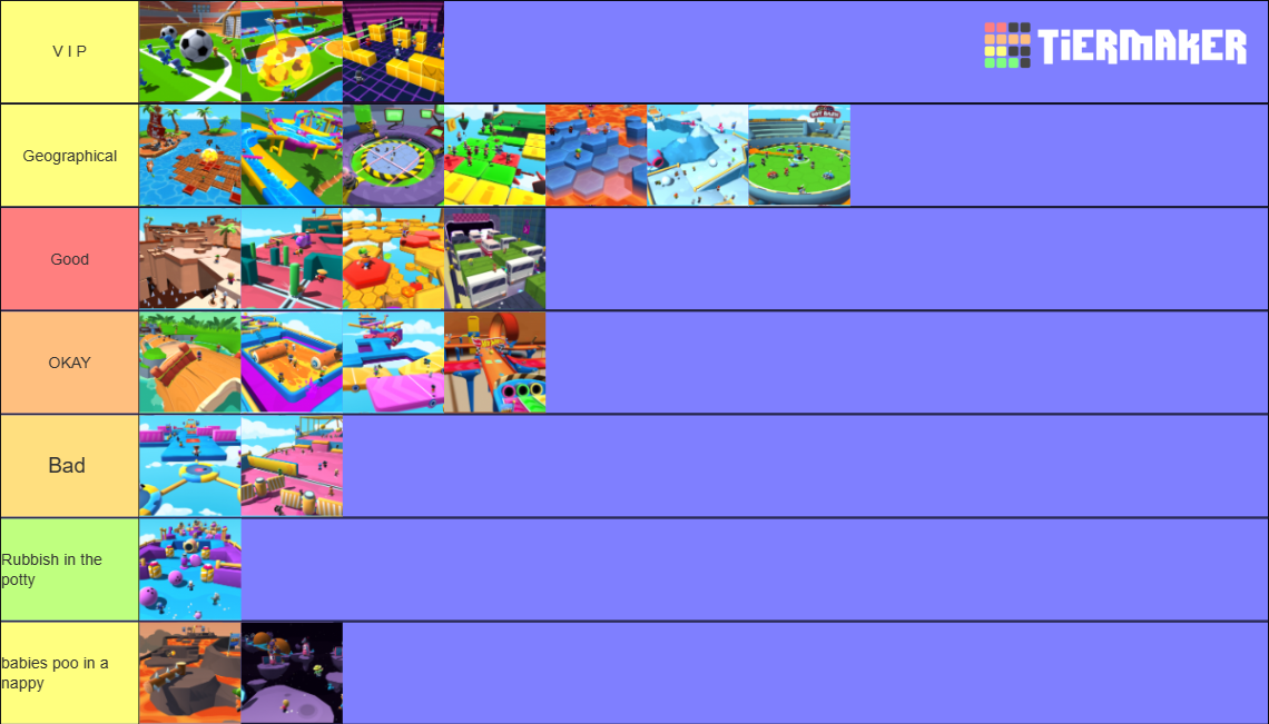 All Stumble Guys Maps (UPDATED 2023 - RUSH HOUR ADDED) Tier List ...