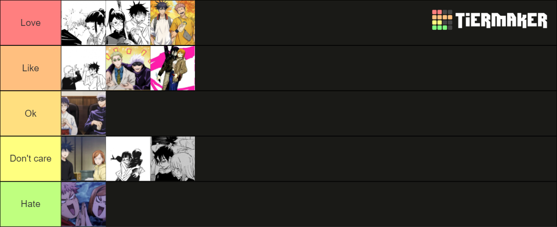Jujutsu kaisen ships Tier List (Community Rankings) - TierMaker