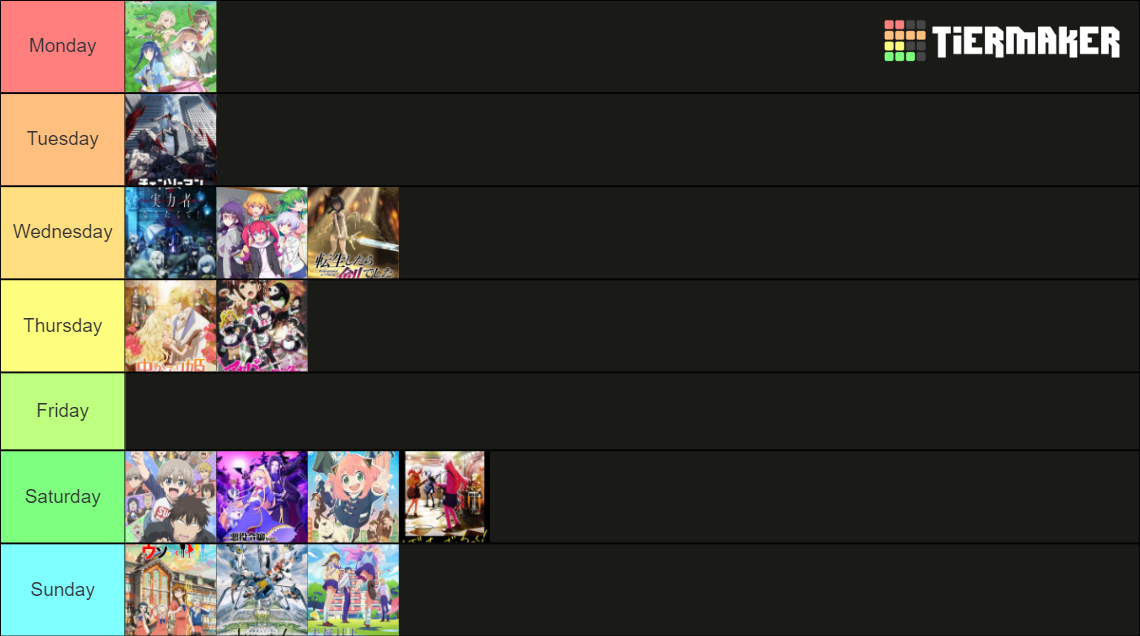 Fall 2022 Anime Schedules Tier List (Community Rankings) - TierMaker