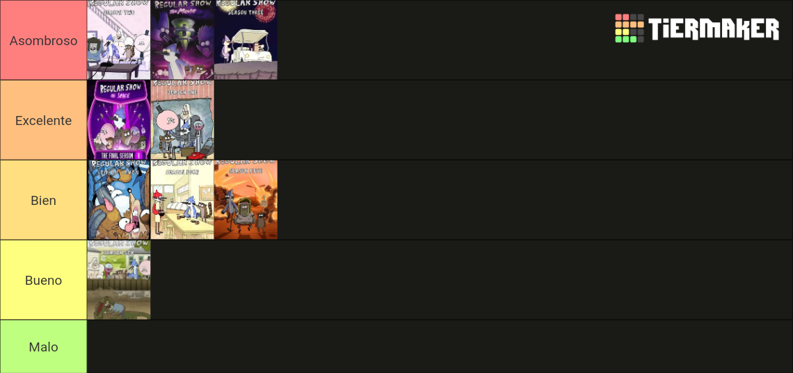 Regular Show Seasons Tier List (Community Rankings) - TierMaker