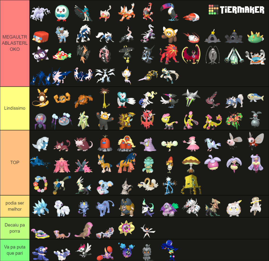 All Generation 7 Shiny Pokemon Tier List (Community Rankings) - TierMaker